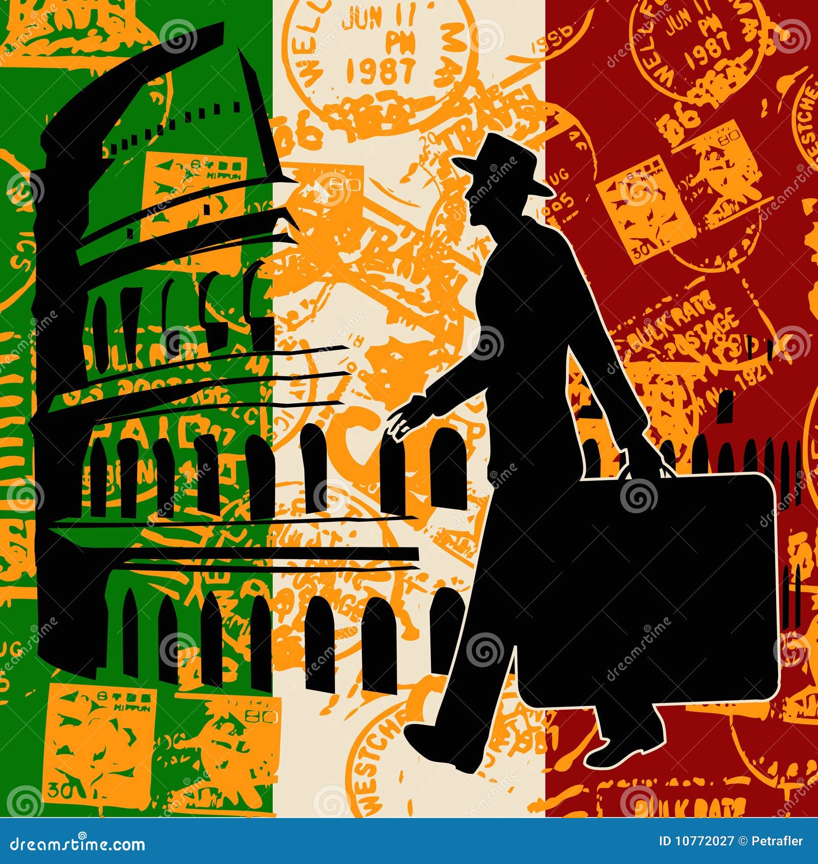 Italian Travel Flyer stock vector. Illustration of gladiator - 10772027