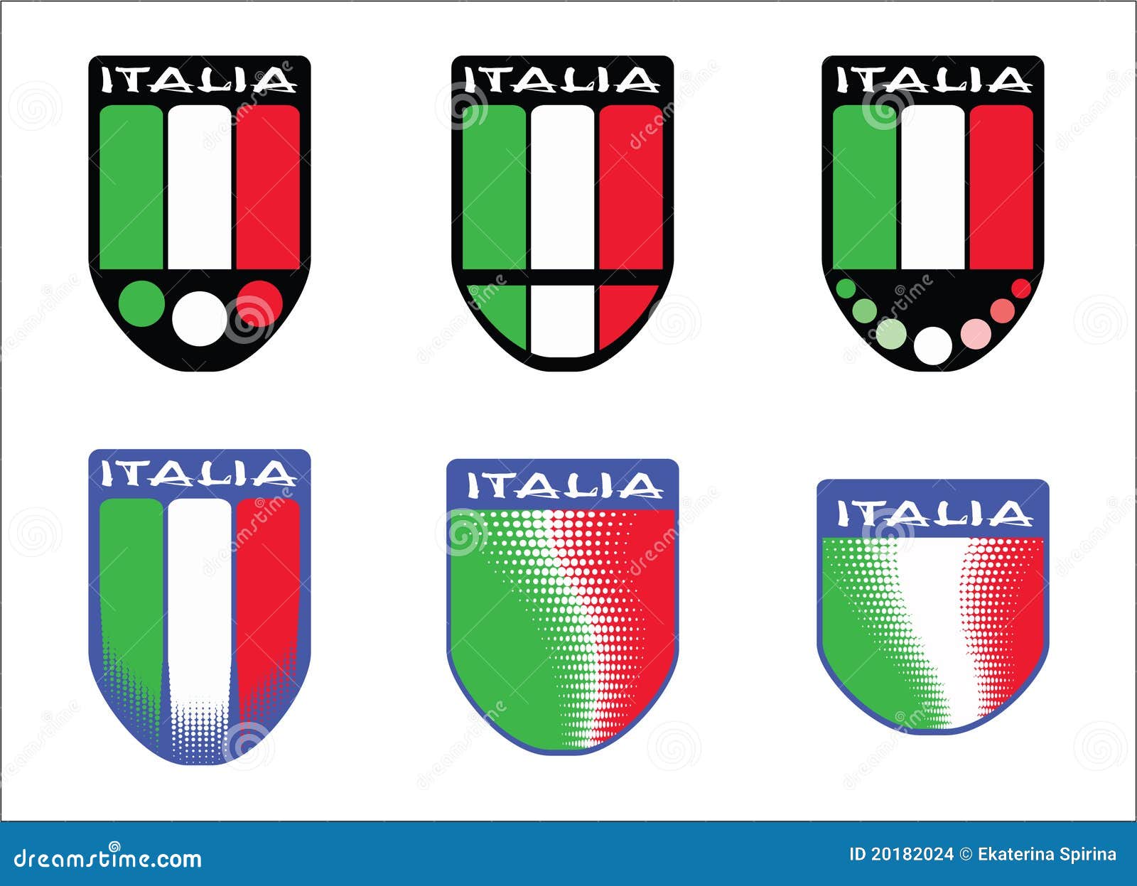 Italian tricolor emblems stock illustration. Illustration of country ...