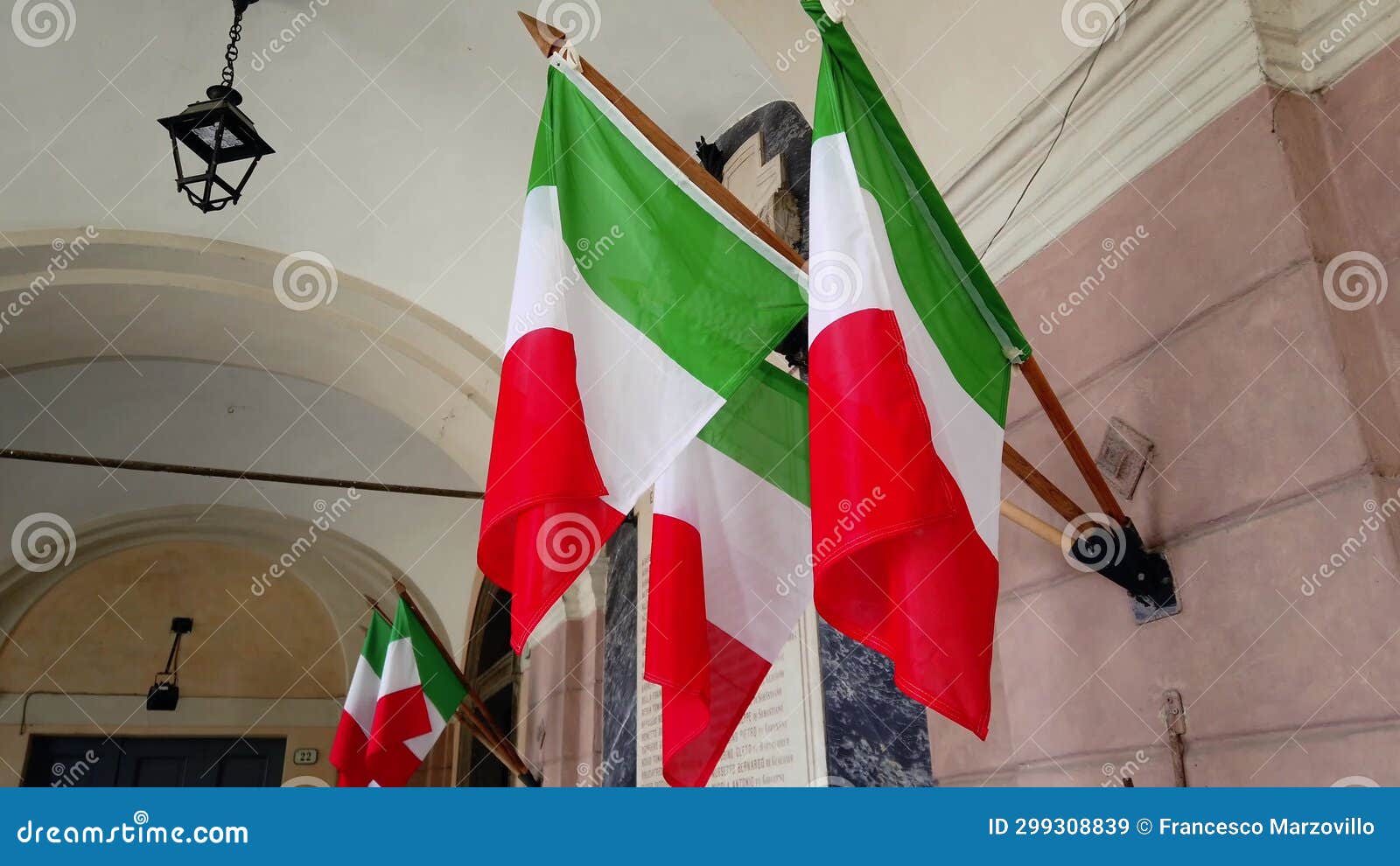 Italian tricolor flags stock video. Video of wind, tourism - 299308839