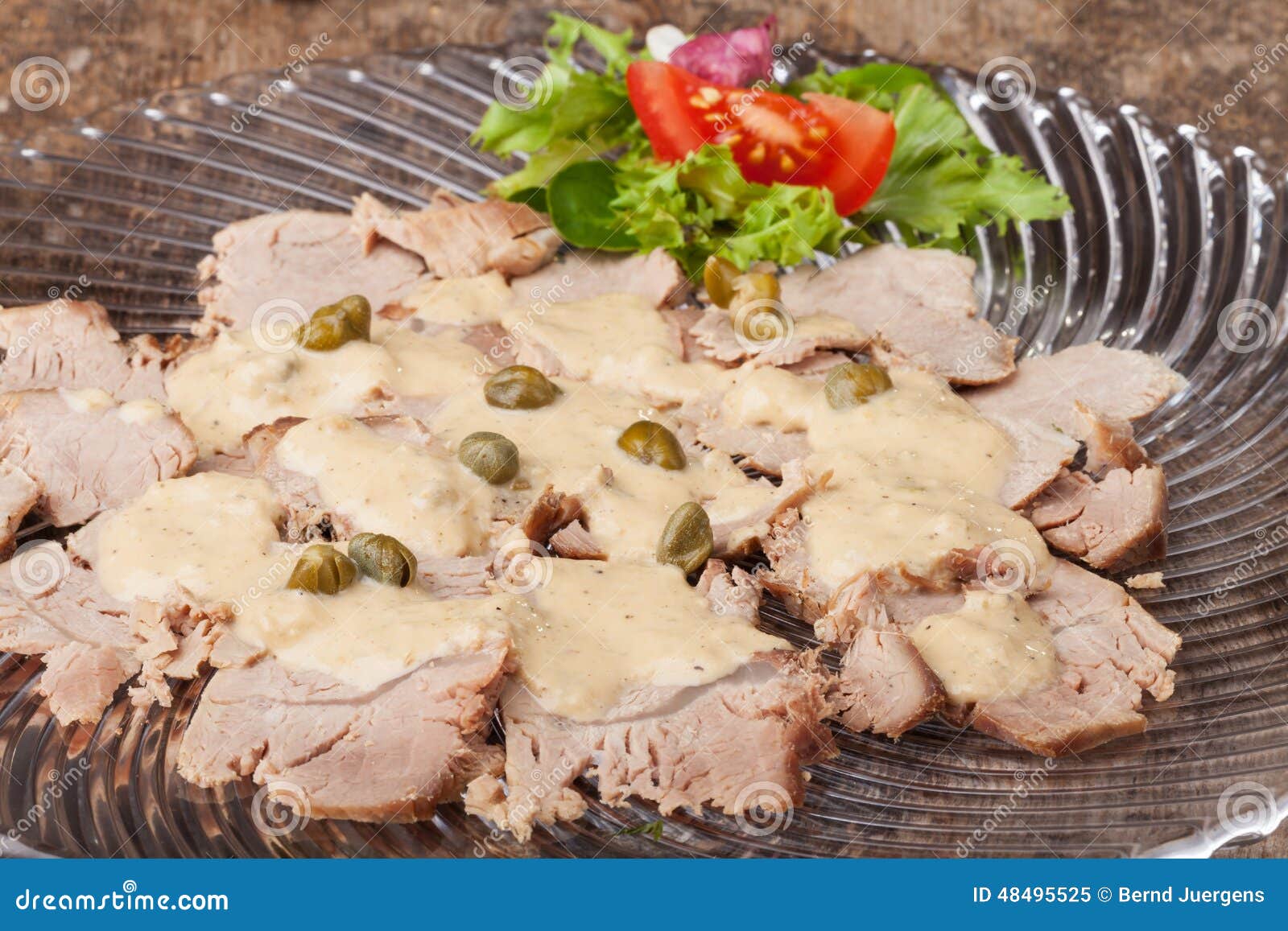 Italian vitello tonnato stock image. Image of slice, sauce - 48495525