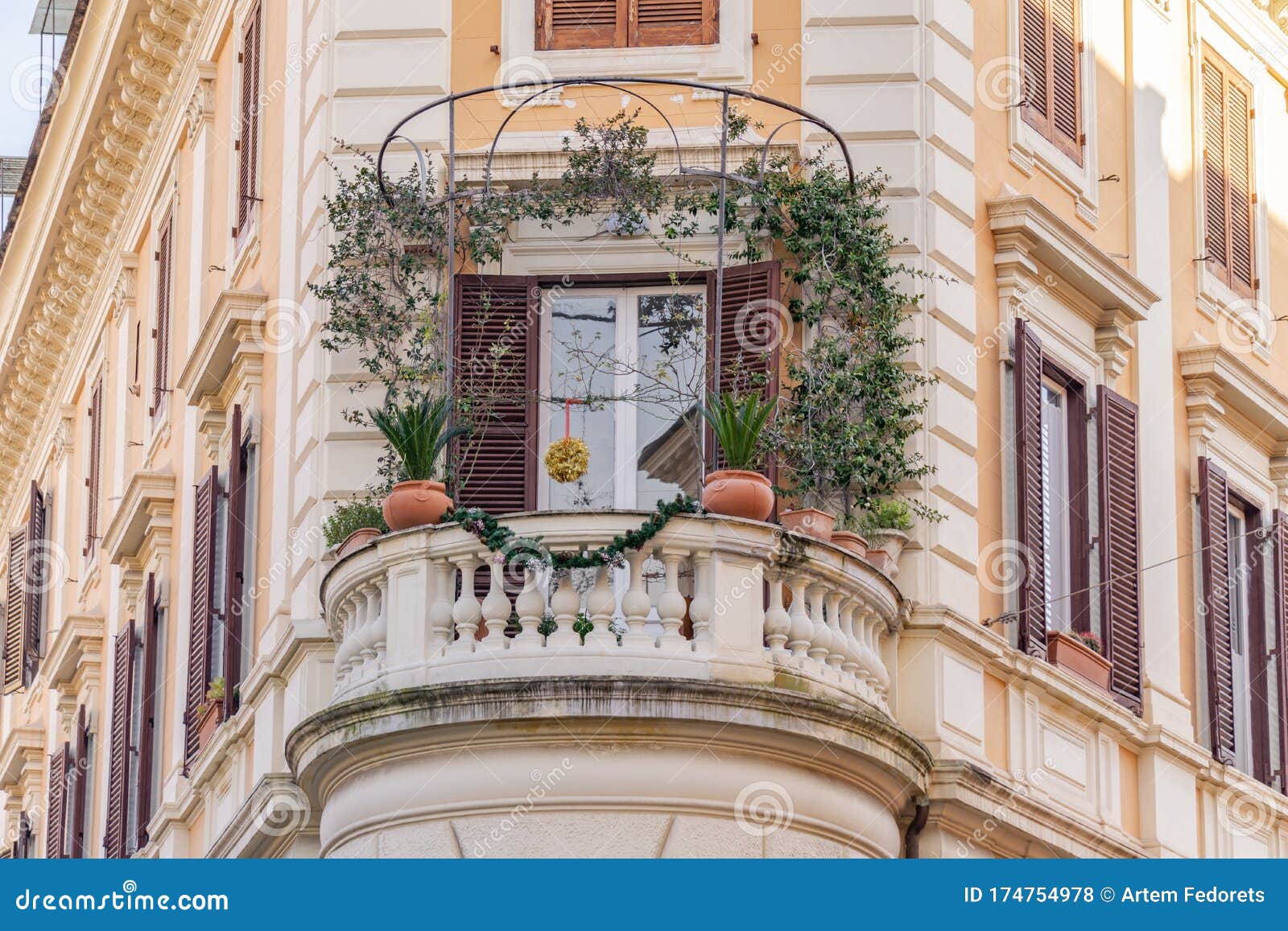 Italian Window with Open Wooden Shutters Stock Photo - Image of ...