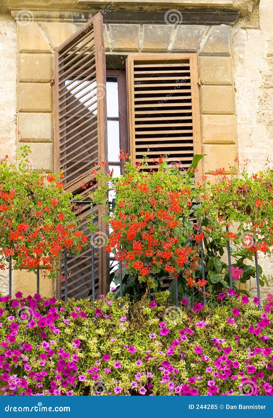 Italian windowbox stock image. Image of residential, house - 244285