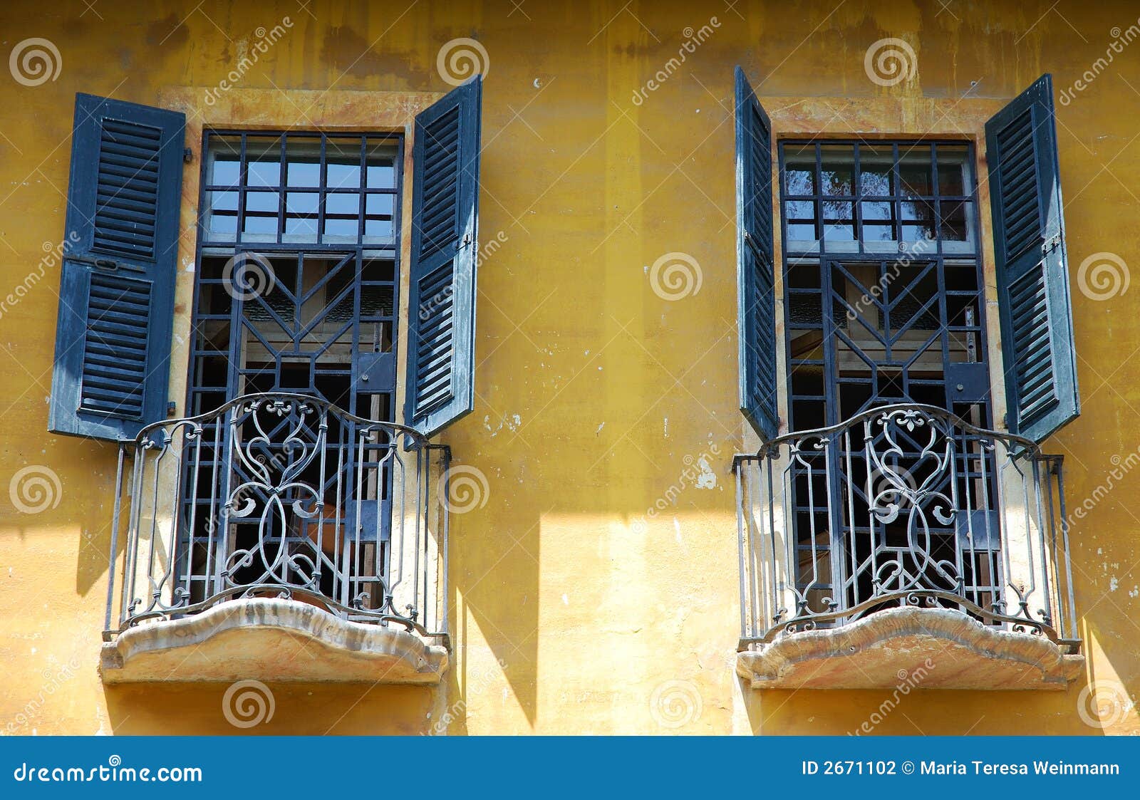 Italian windows stock photo. Image of closed, balkony - 2671102