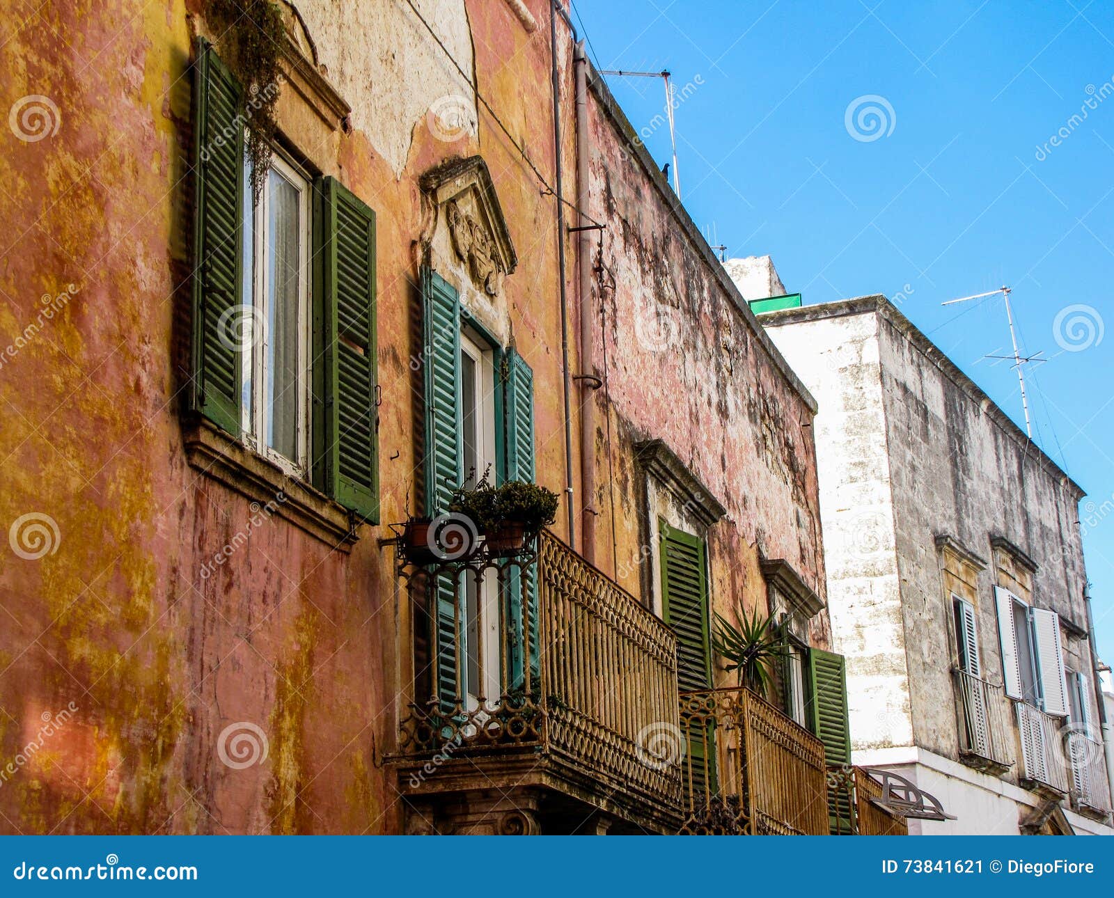 Italian windows stock image. Image of typical, sunny - 73841621