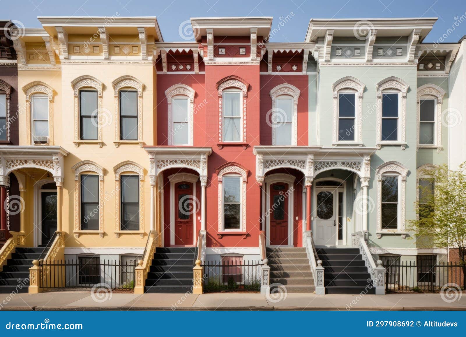 Italianate Architecture Facade Focusing on Corbel Designs Stock Photo ...