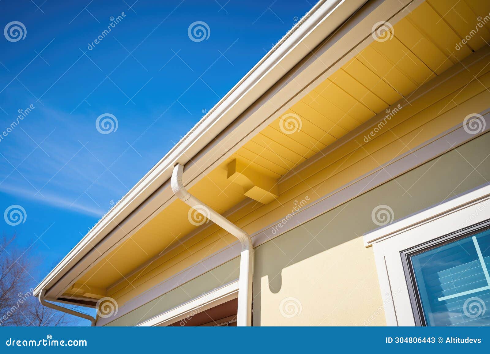 Italianate Style Deep Eaves with Visible Soffit Details Stock Image ...