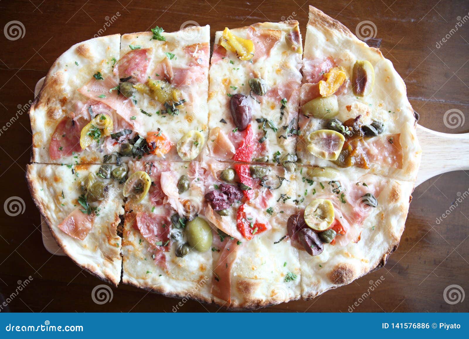 Italiano pizza stock photo. Image of isolated, rustic - 141576886