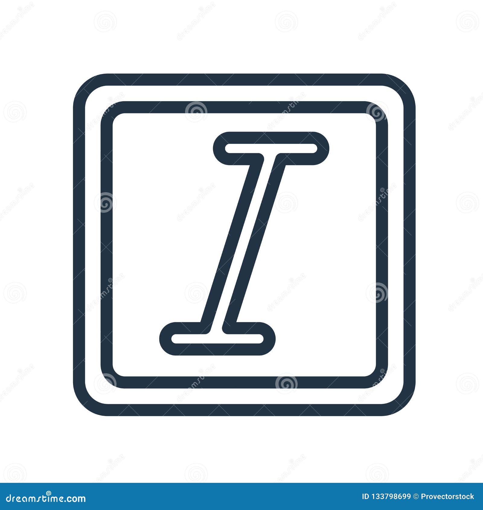 Italic Icon Vector Isolated on White Background, Italic Sign Stock Vector - Illustration of edit ...