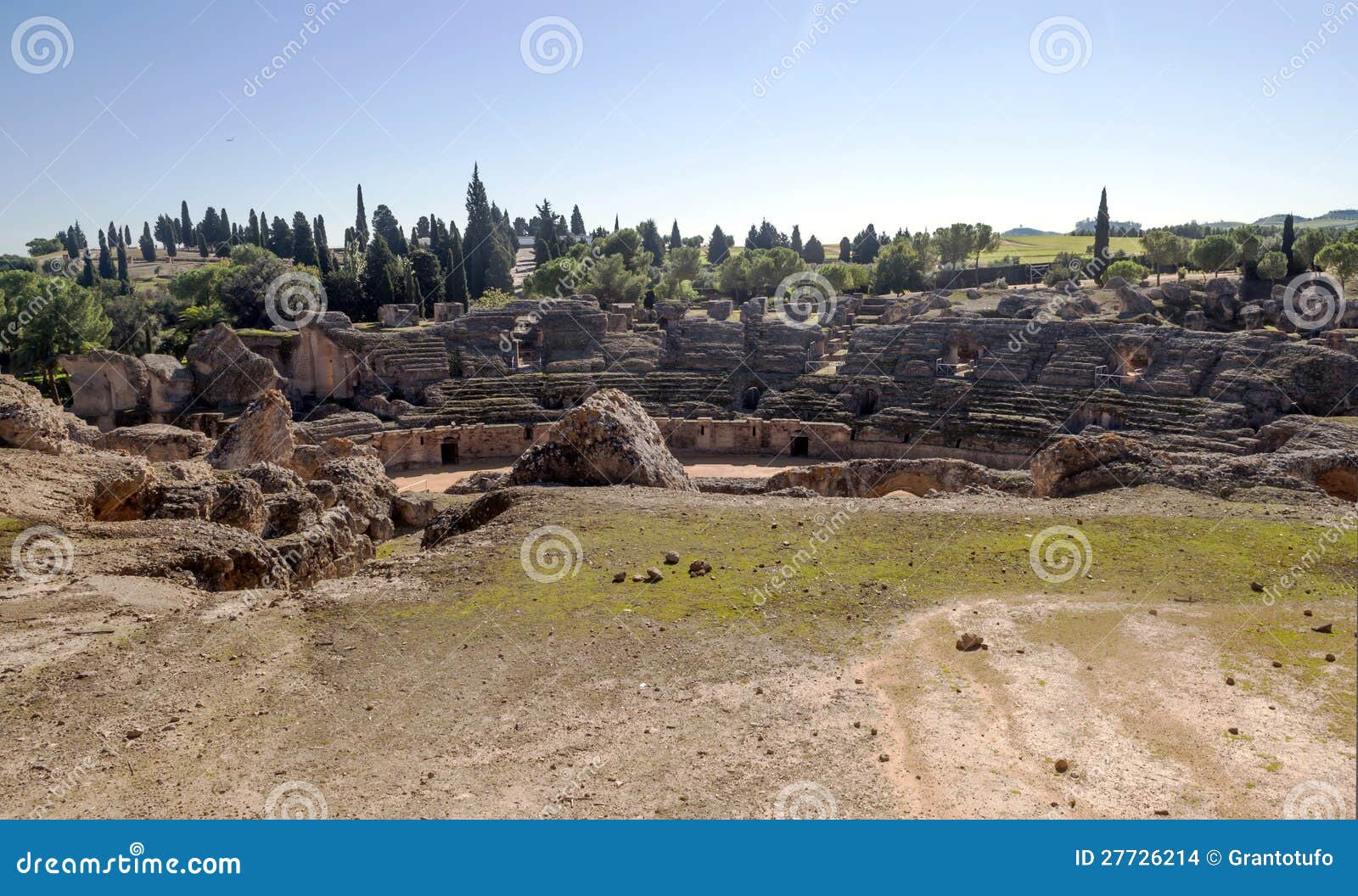 Italica Coliseum stock photo. Image of fields, outdoors - 27726214