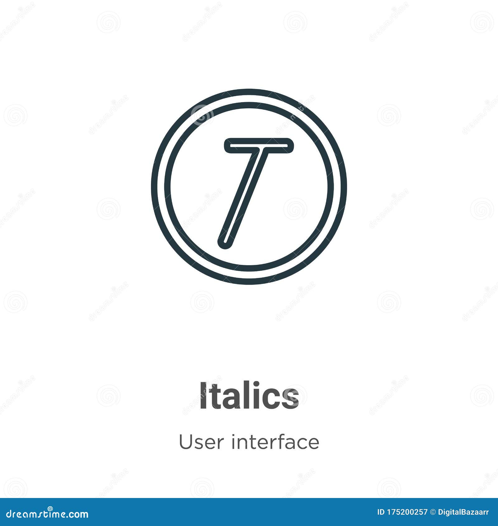 Italics Icon In Trendy Design Style. Italics Icon Isolated On White ...