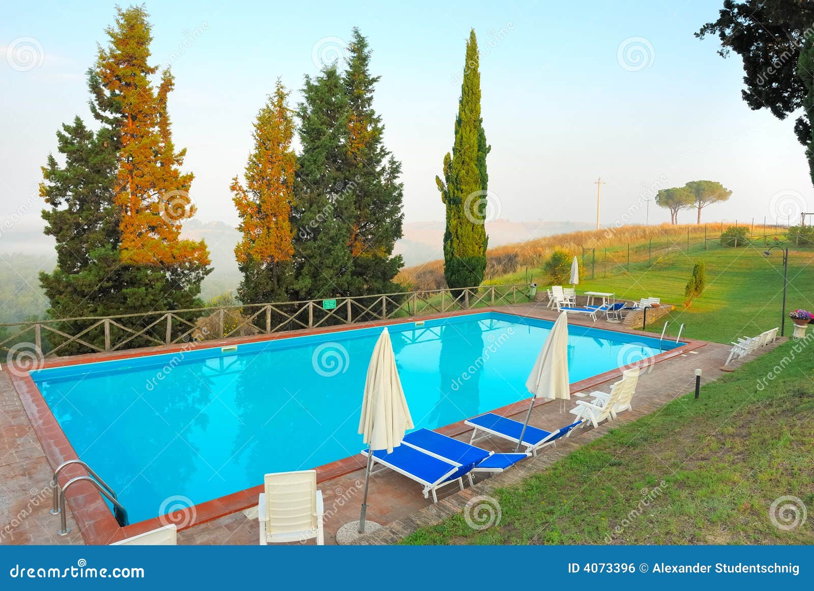 Italien pool no.1 stock photo. Image of field, mist, couch - 4073396