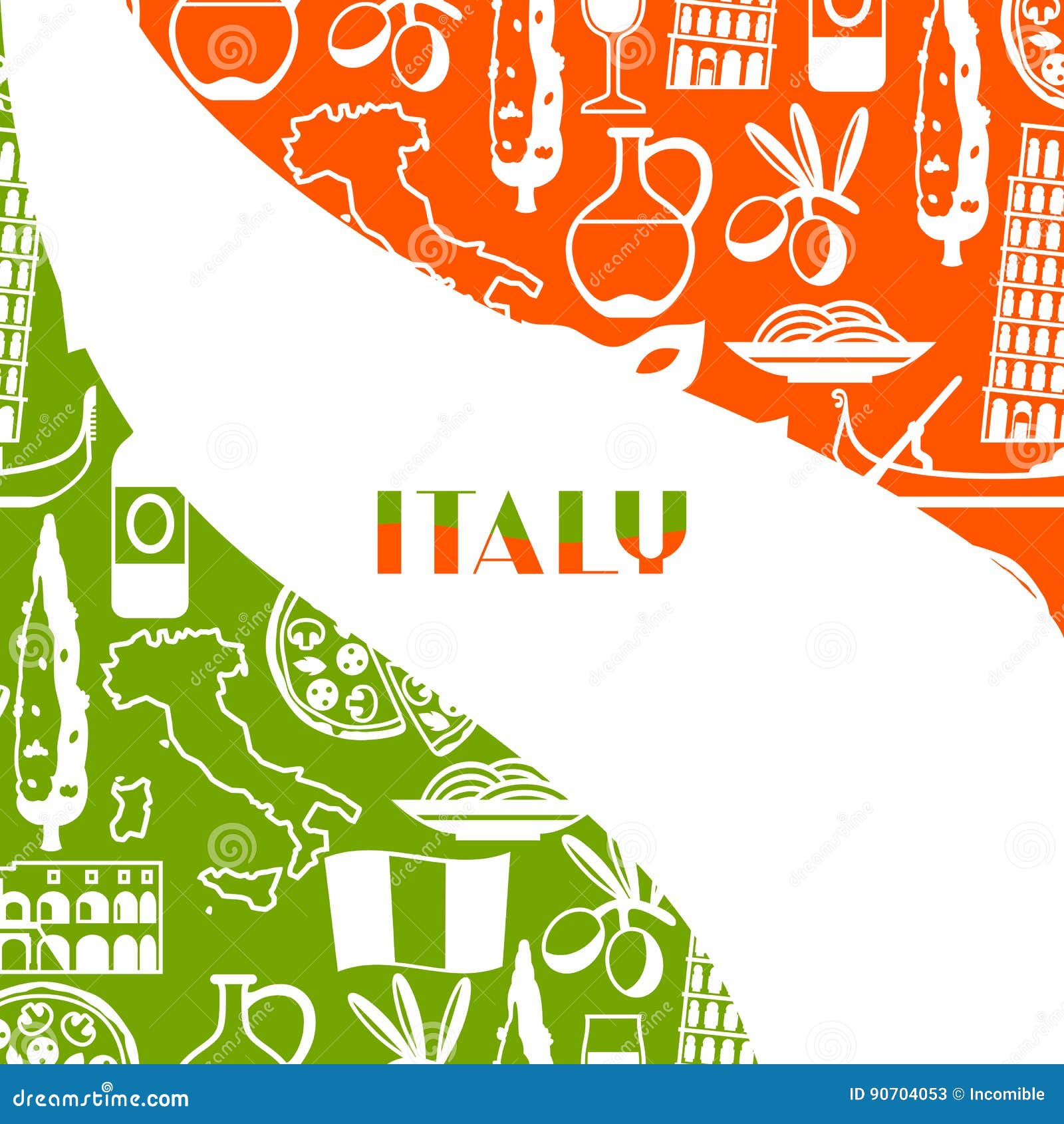 Italy Background Design. Italian Symbols and Objects Stock Vector ...