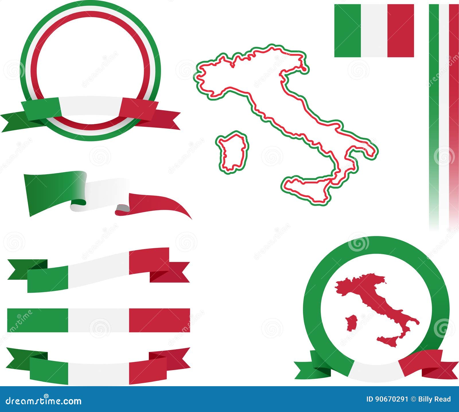 Italy Banner Set. stock vector. Illustration of european - 90670291