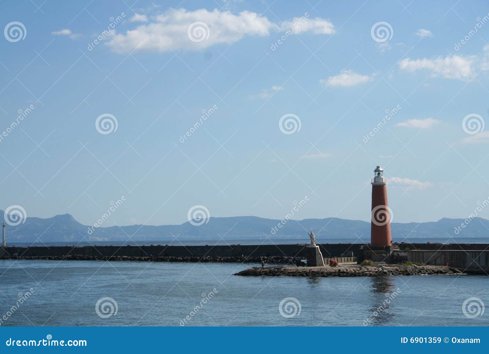 Italy. Beacon in Naples Gulf Stock Image - Image of nature, blue: 6901359
