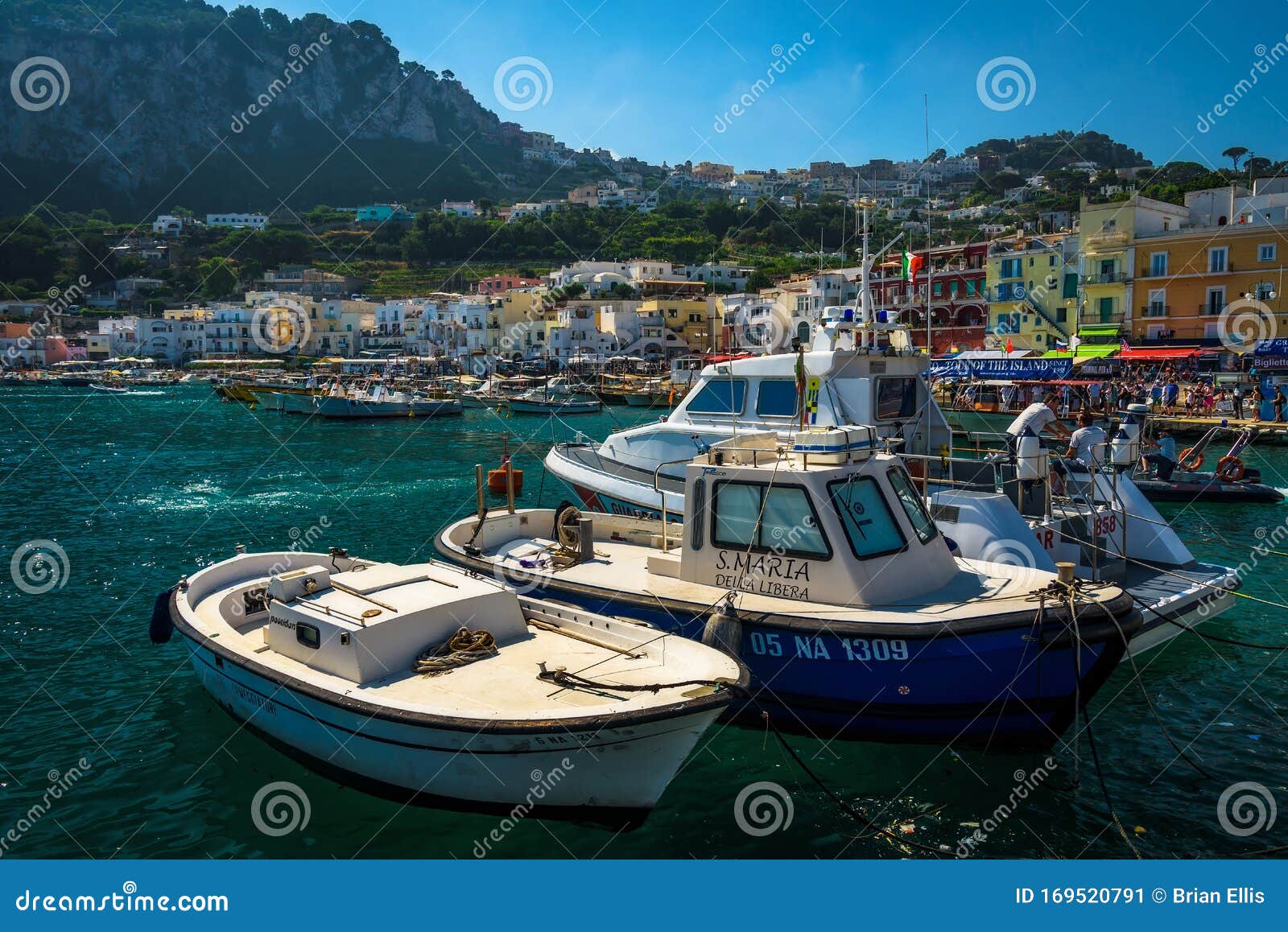 Italy - Boats in the Harbor - Capri Stock Image - Image of harbor ...