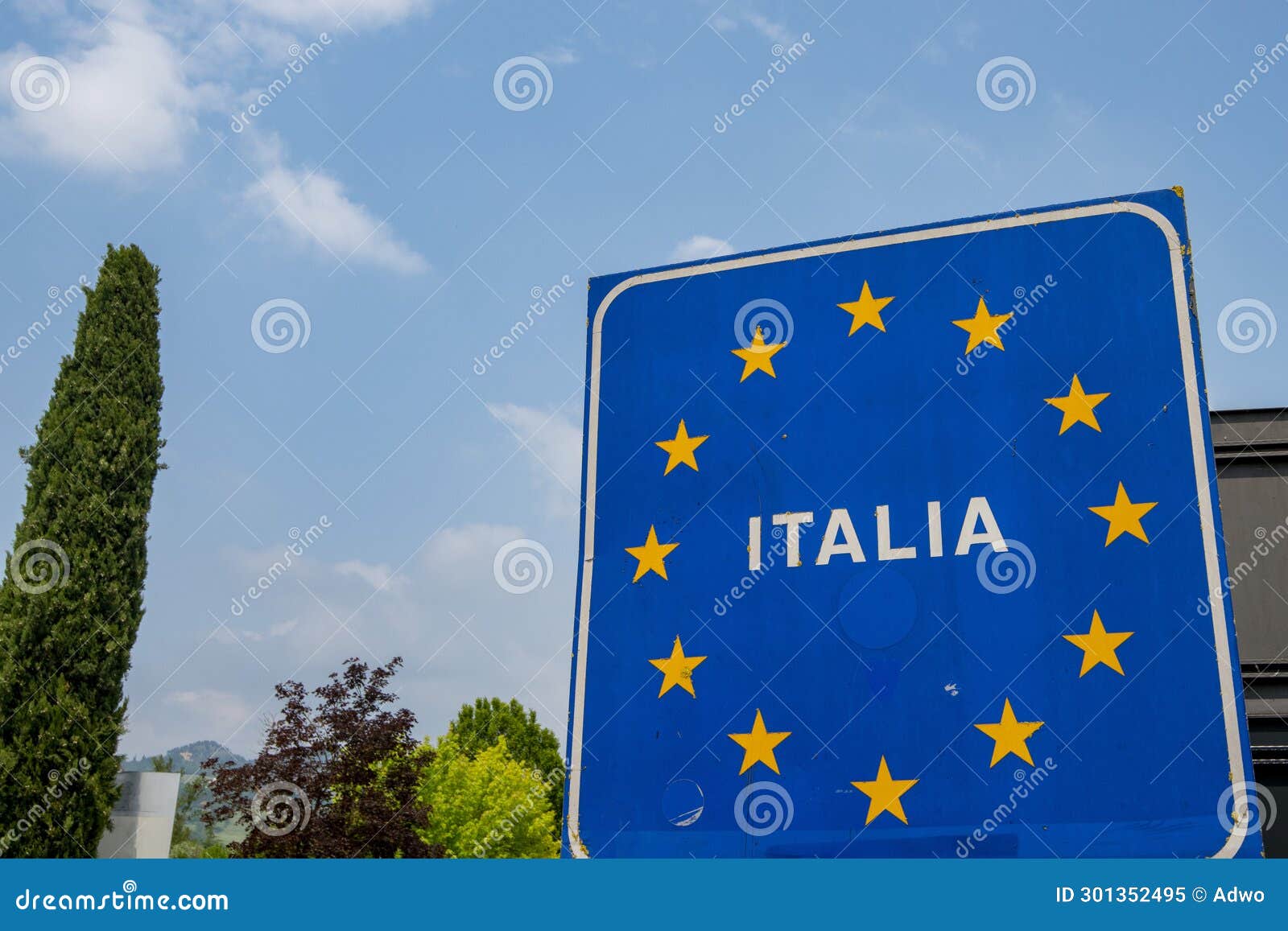 Italy Border stock image. Image of roadway, italy, italian - 301352495