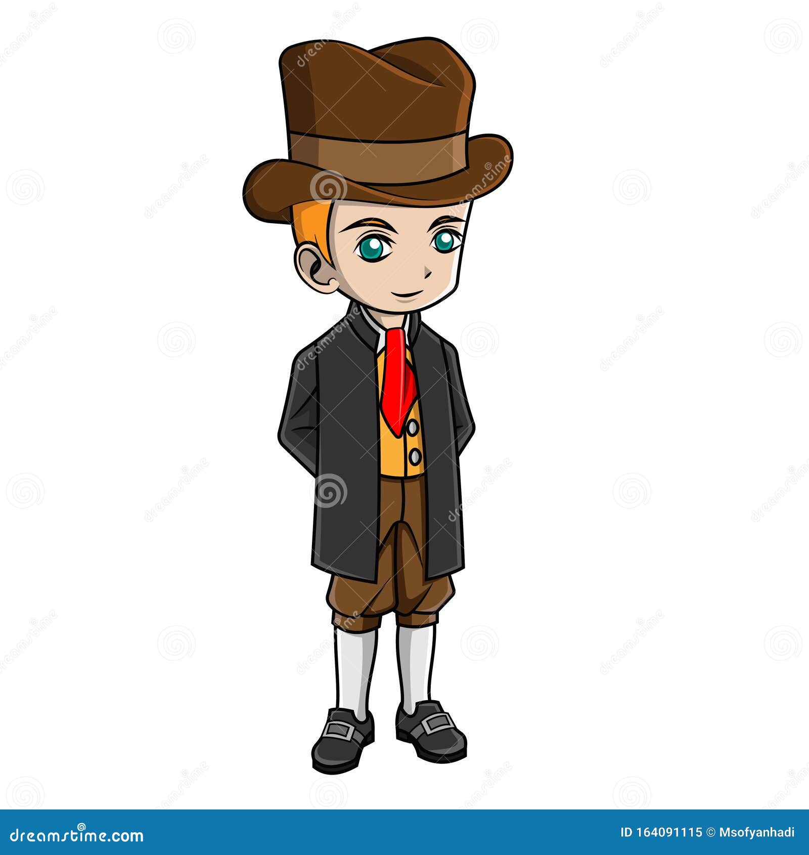 Cartoon Boy Wearing Italian Costume Stock Vector - Illustration of ...