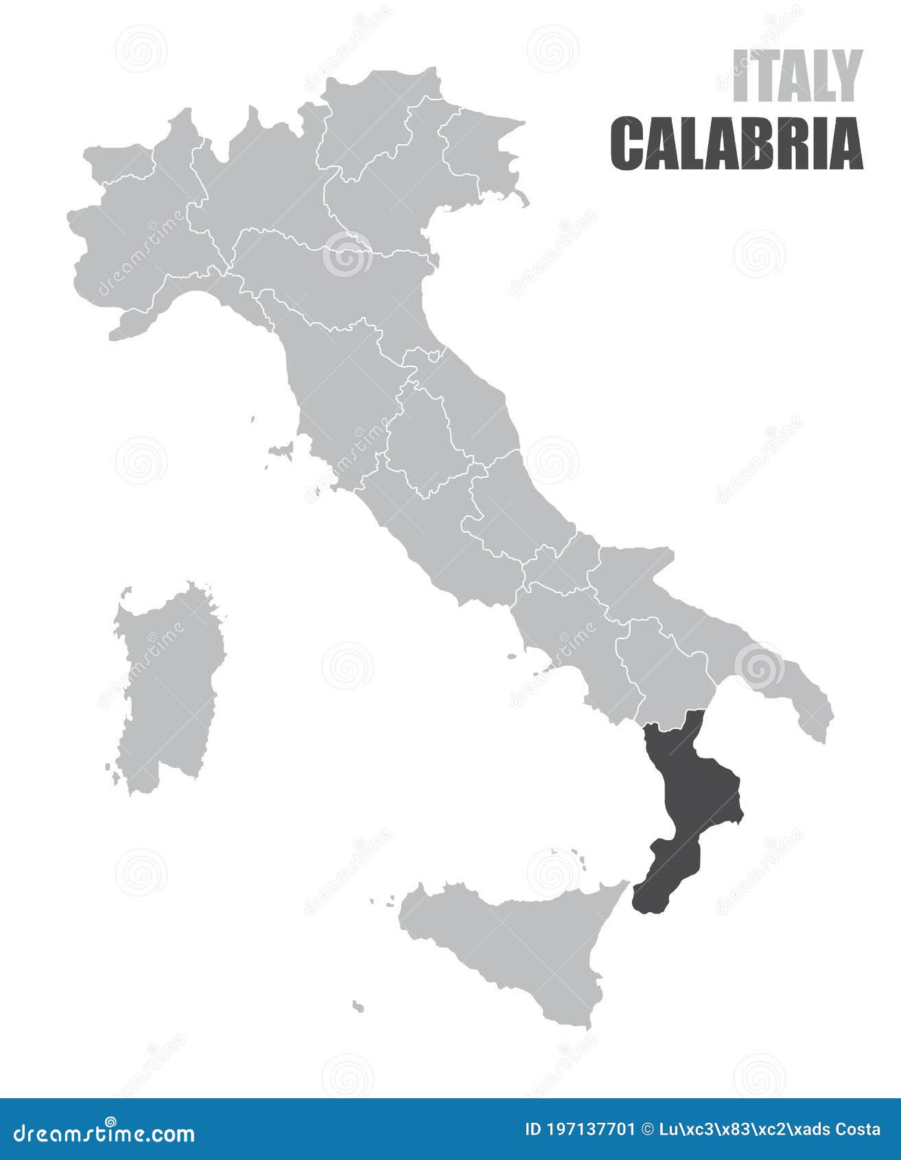Italy Calabria map stock vector. Illustration of alternative - 197137701