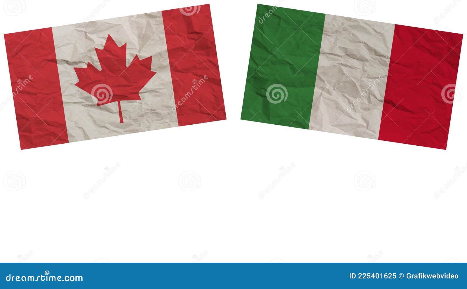 Italy and Canada Flags Together Paper Texture Illustration Stock ...