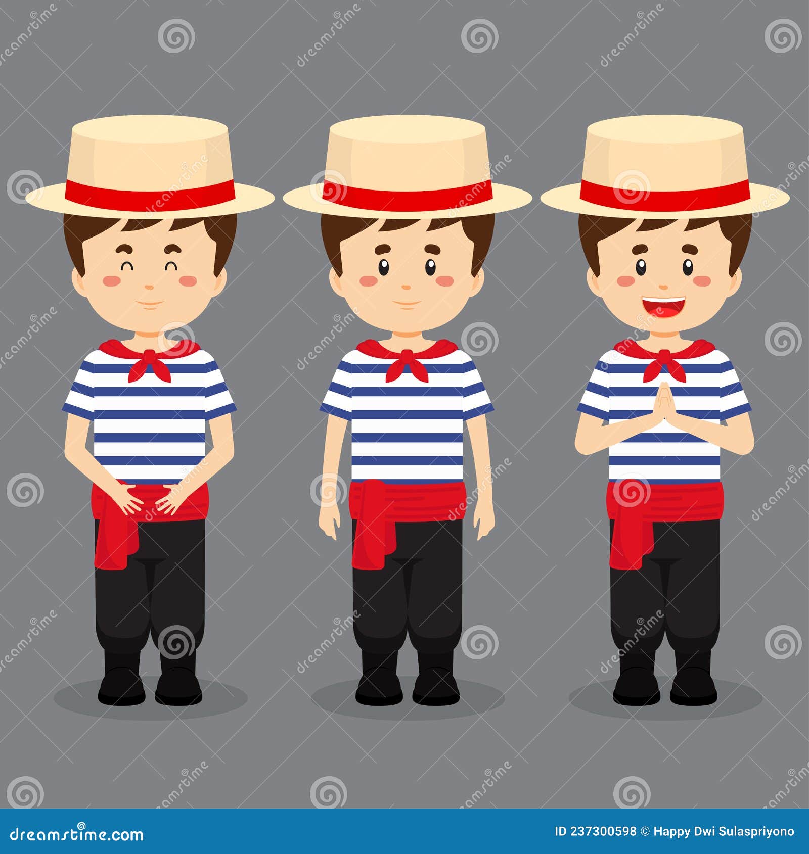 Italy Character with Various Expression Stock Vector - Illustration of ...