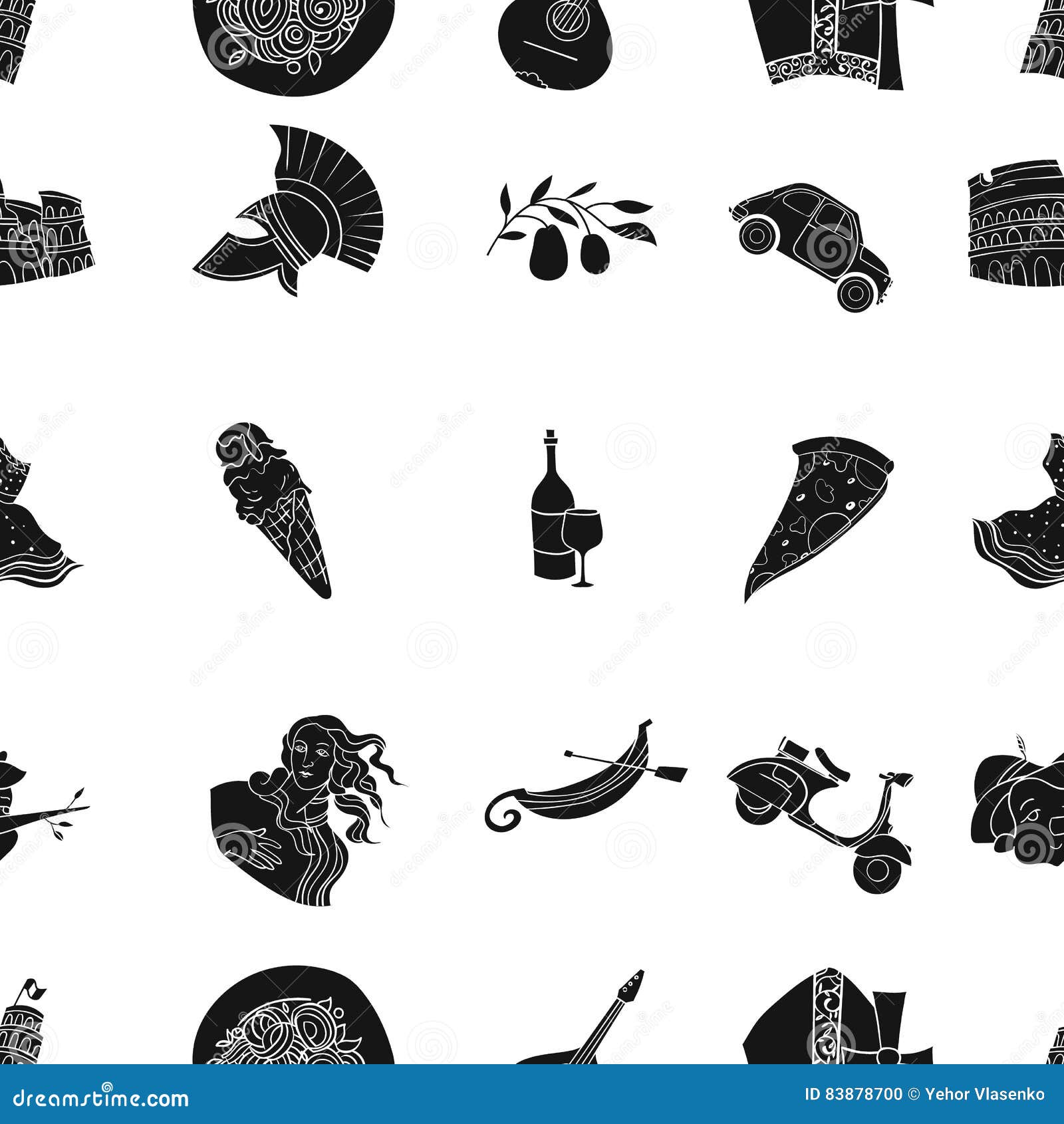 Italy Country Pattern Icons in Black Style. Big Collection of Italy ... Italy Country Pattern Icons in Black Style. Big Collection of Italy ...