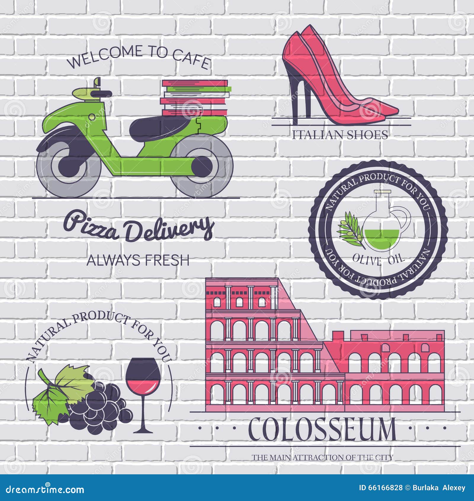 Italy Country Set Label. Template of Emblem Element for Your Product or ...