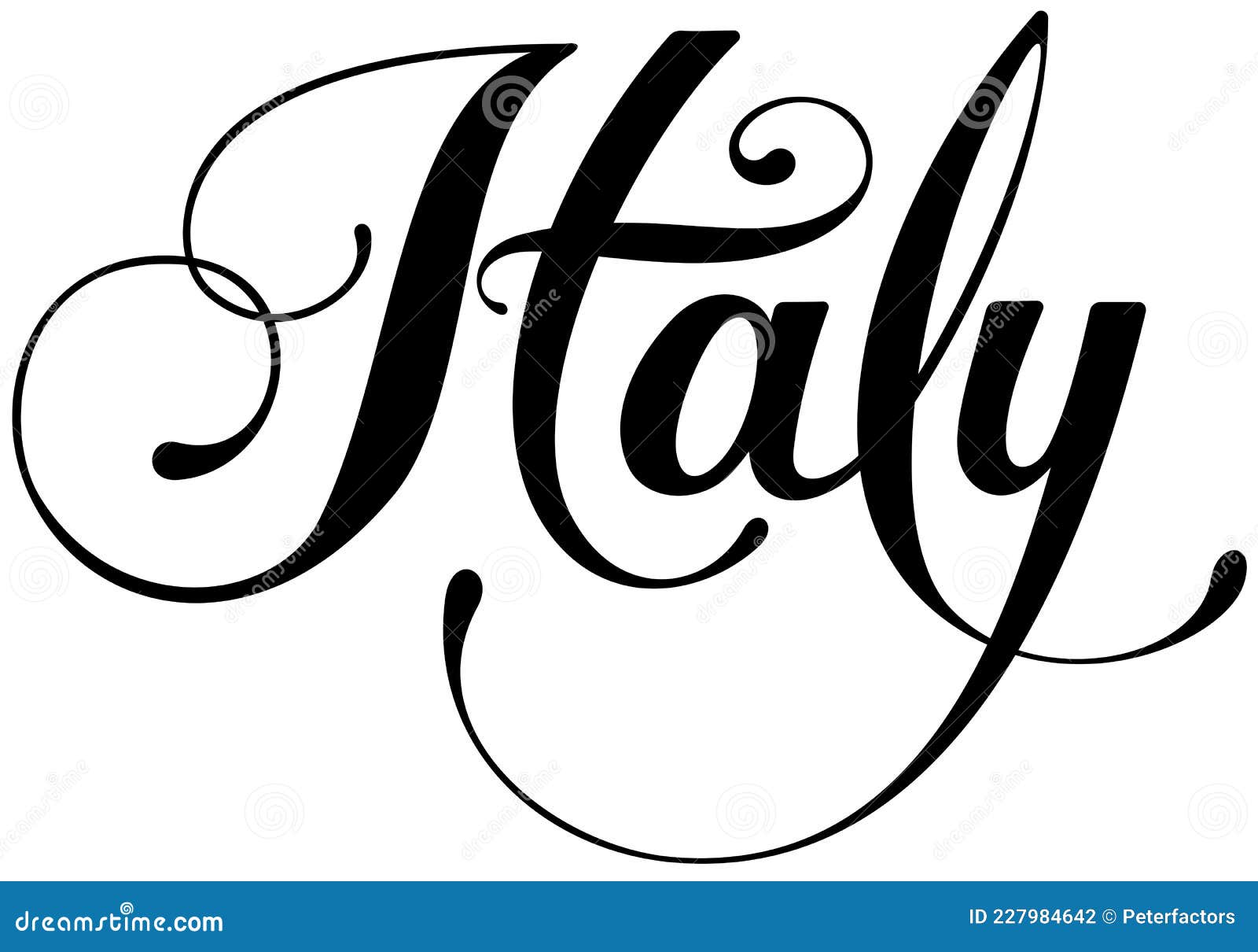Italy - Custom Calligraphy Text Stock Vector - Illustration of cultural ...
