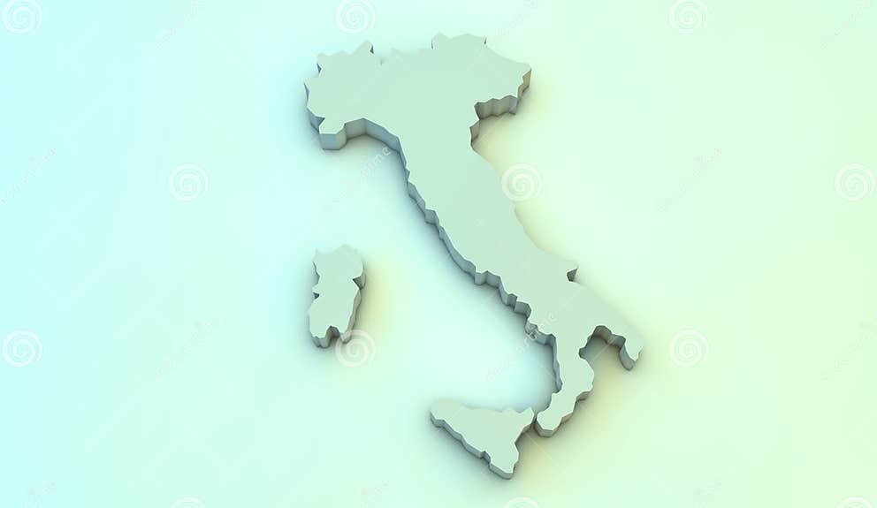 Italy 3d map stock illustration. Illustration of render - 51796030