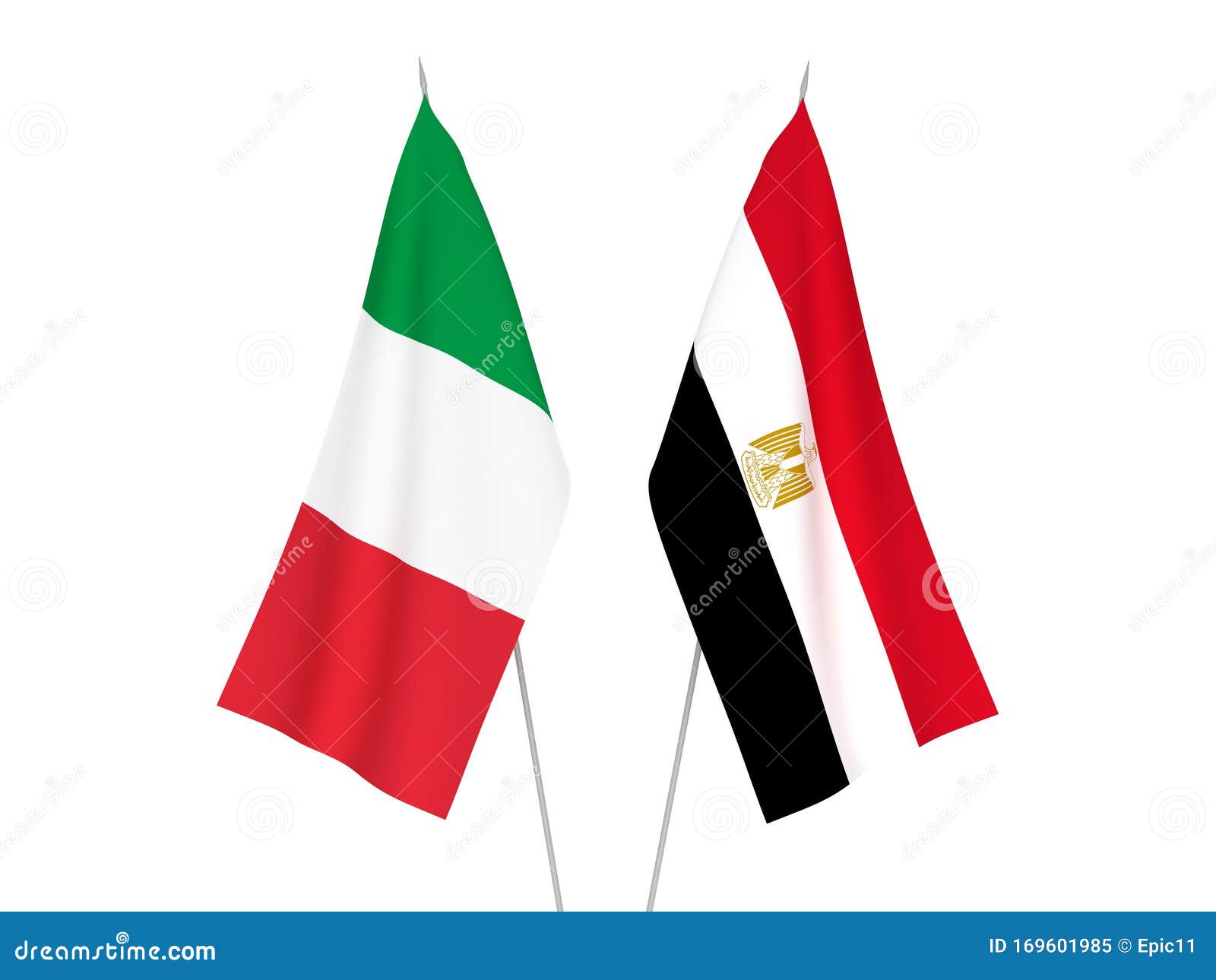 Italy and Egypt flags stock illustration. Illustration of flagpole ...