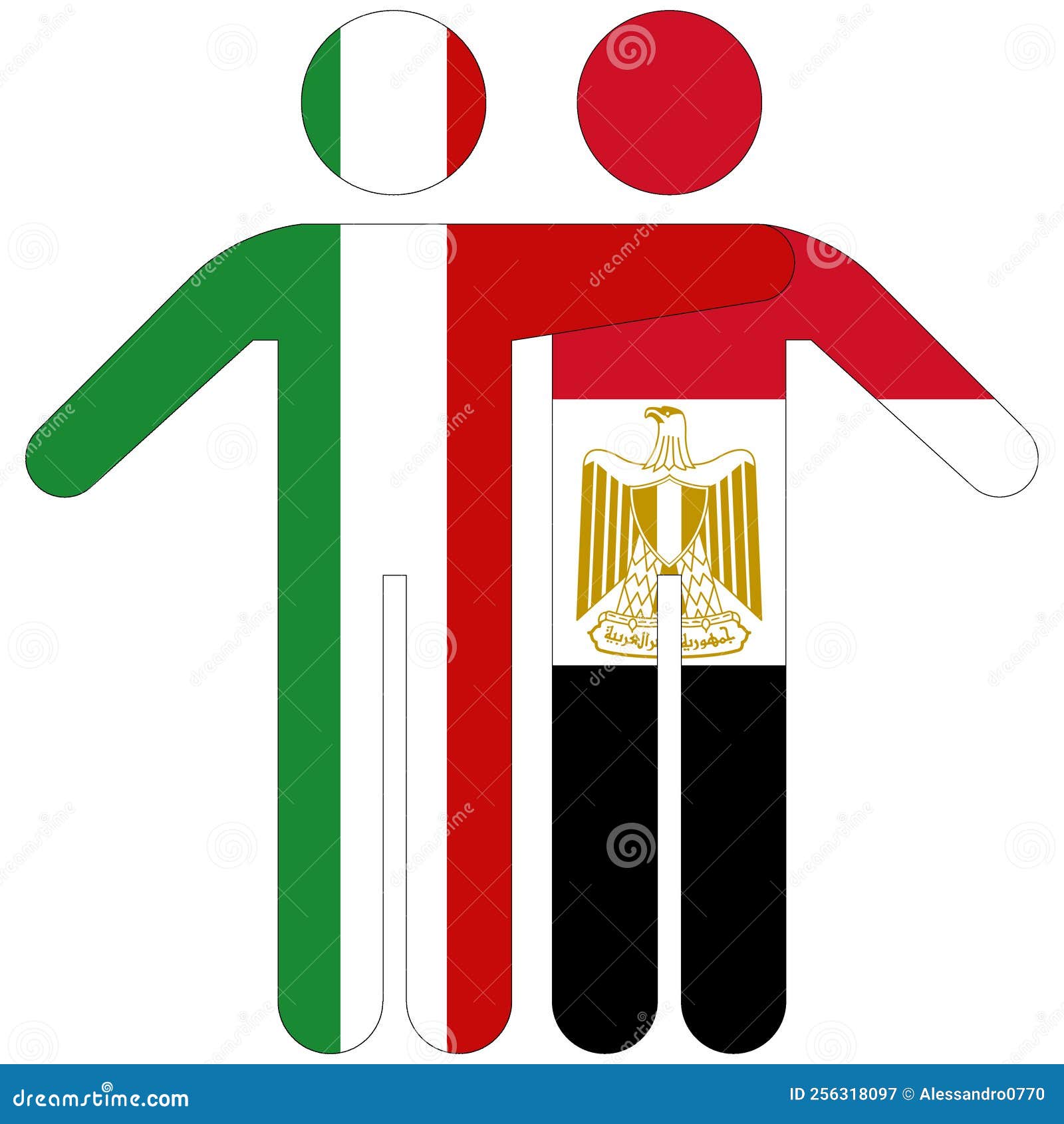 Italy - Egypt : Friendship Concept Stock Illustration - Illustration of ...