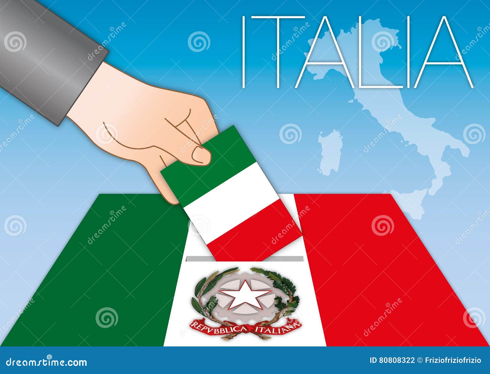 Italy, Elections, Ballot Box with Flags Stock Vector - Illustration of ...