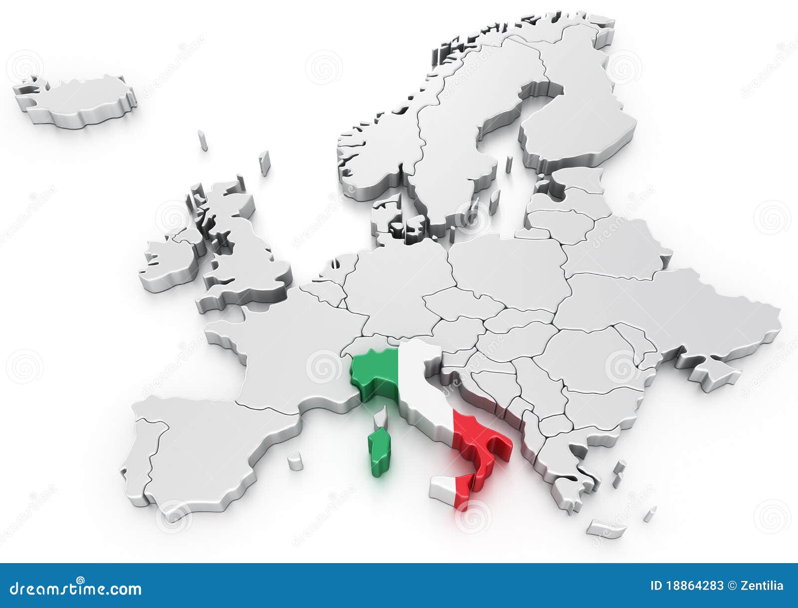 Italy on a Euro map stock illustration. Illustration of grey - 18864283