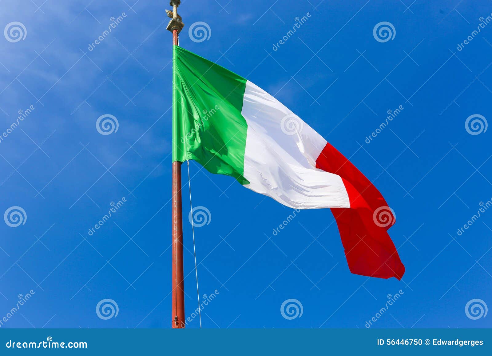 Italy flag on blue sky stock photo. Image of culture - 56446750