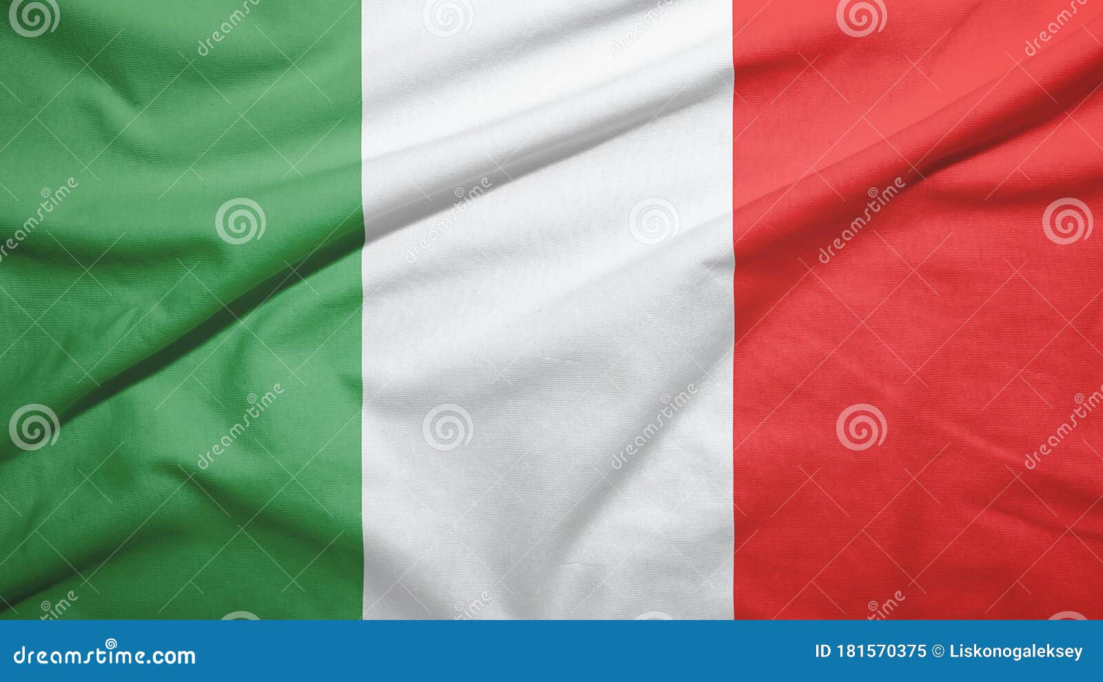 Italy Flag with Fabric Texture Stock Image - Image of curve, flag ...