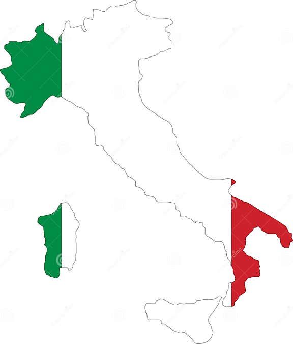 Italy Flag in Map, Italy Map with Flag, Map of Italy, Map with Flag ...