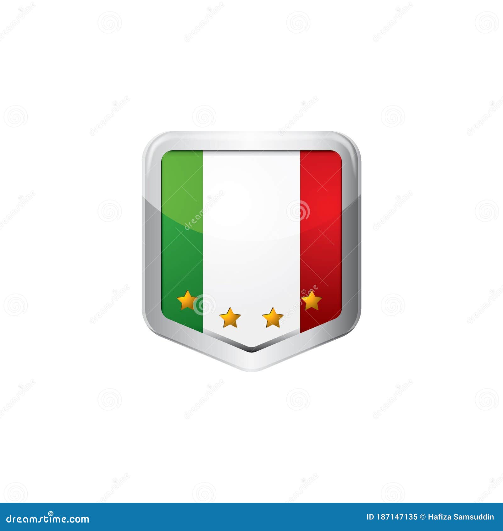 Italy Flag Shield Button. Vector Illustration Decorative Design Stock ...