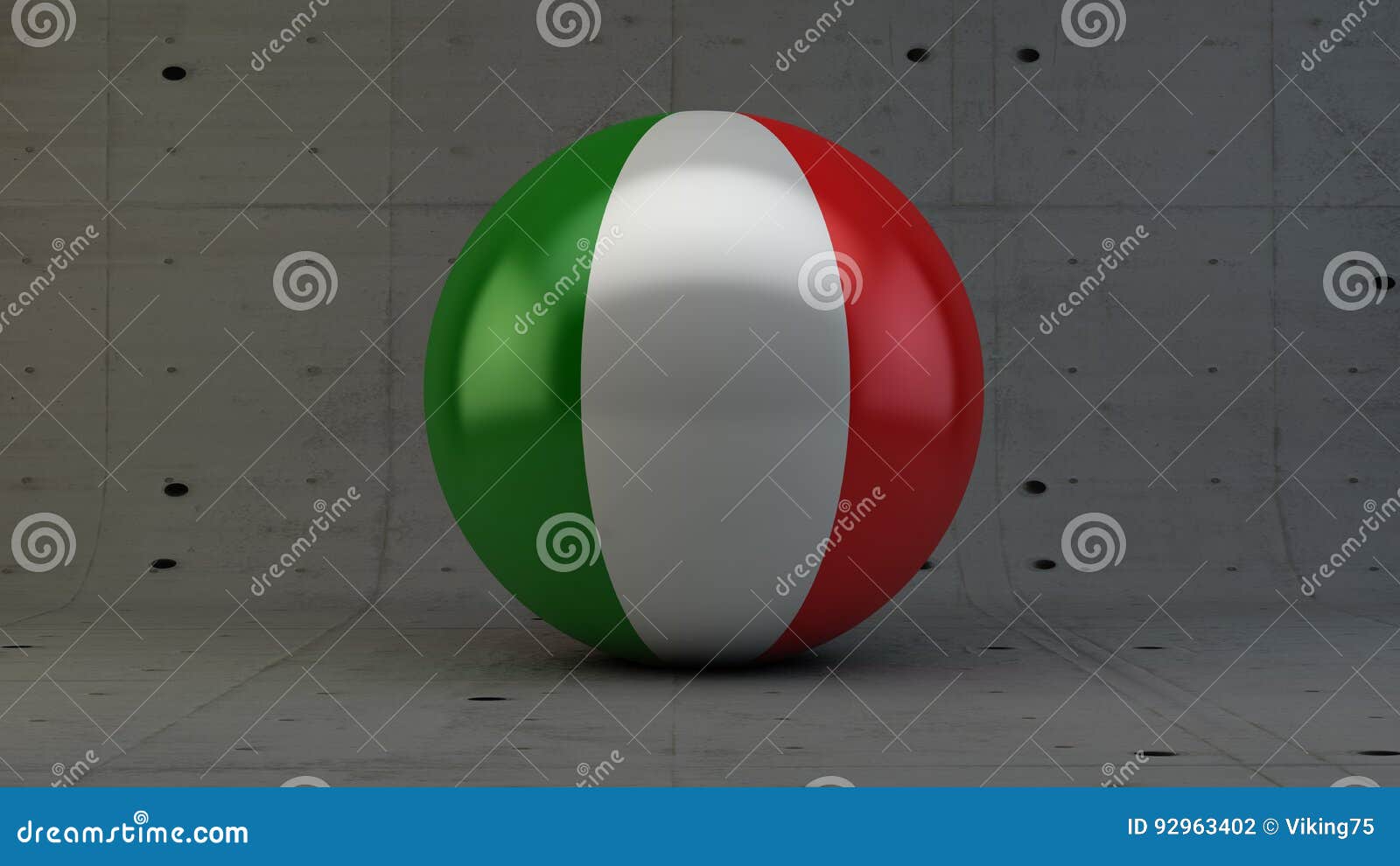Italy Flag Sphere Icon in Concrete Room Stock Illustration ...