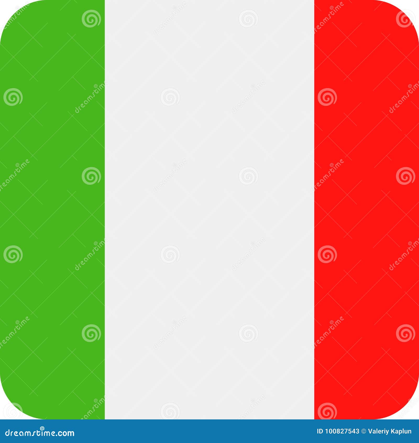 Italy Flag Vector Square Flat Icon Stock Illustration - Illustration of ...