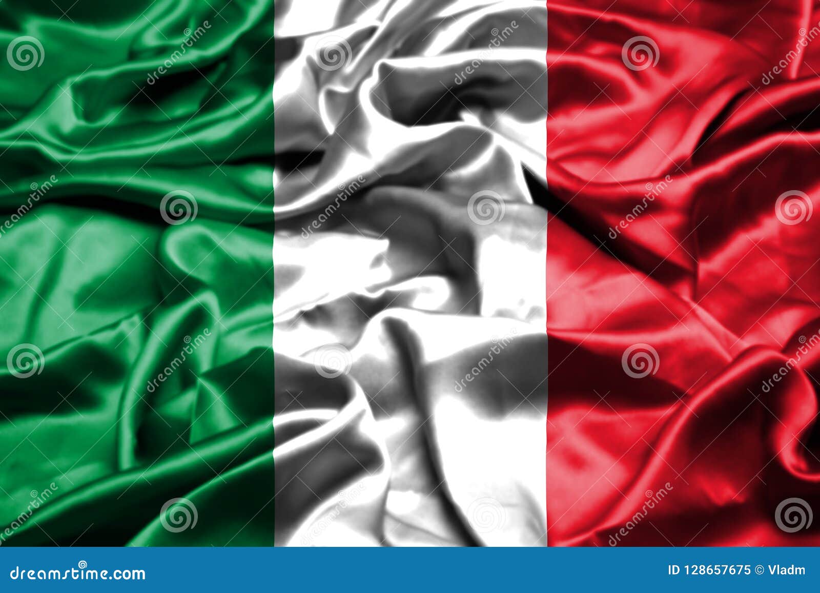 Italy Flag Waving in the Wind. Stock Illustration - Illustration of ...
