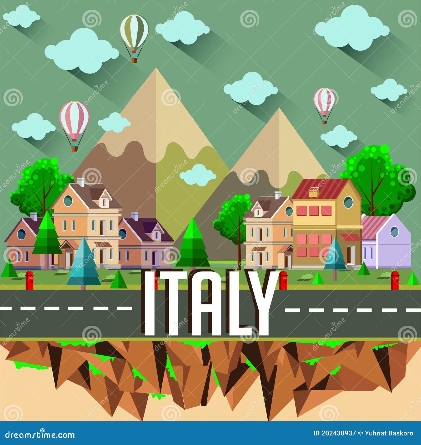 Italy - Flat Design City Vector Illustration Stock Vector ...