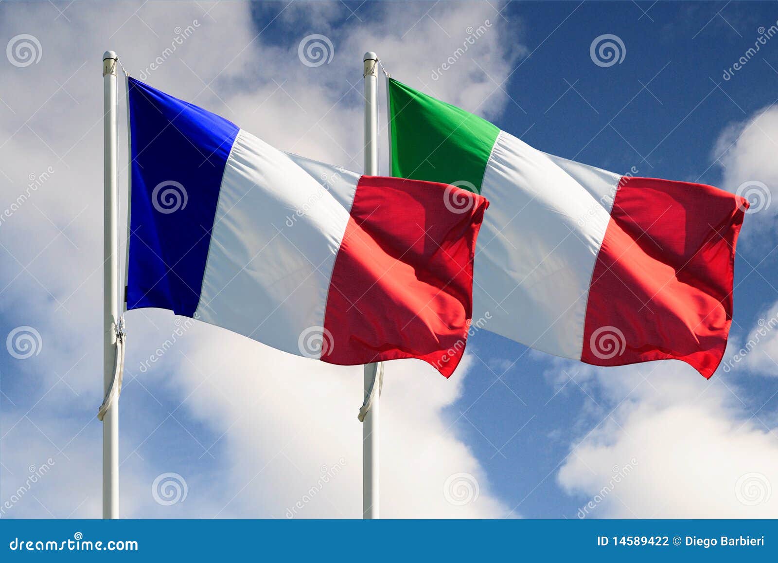 Italy and France Full Flags Stock Photo - Image of state, banner: 14589422