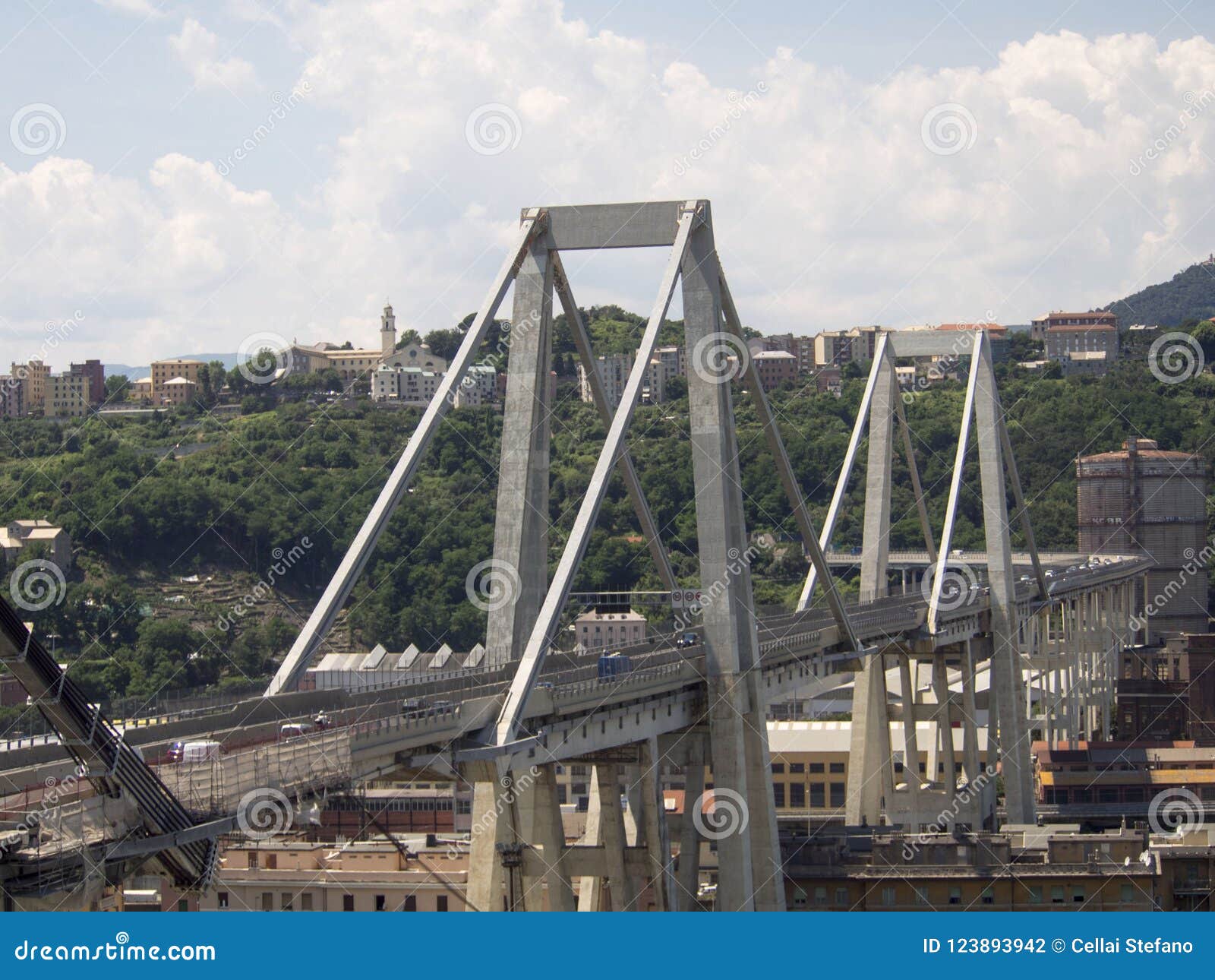 Italy, Genova, Morandi Bridge. Editorial Photography - Image of morandi ...