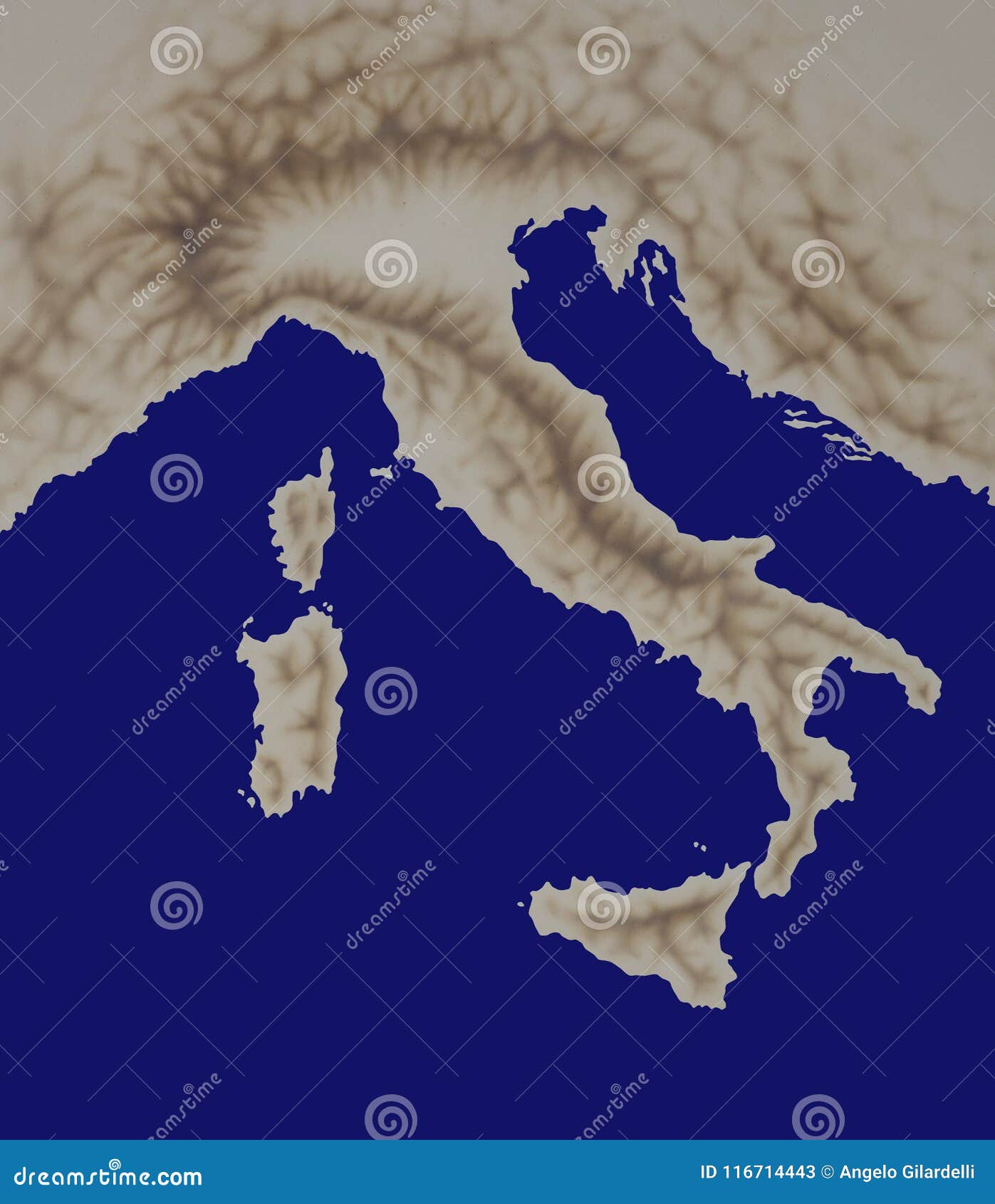 Italy, geographic map stock image. Image of ranges, adriatic - 116714443