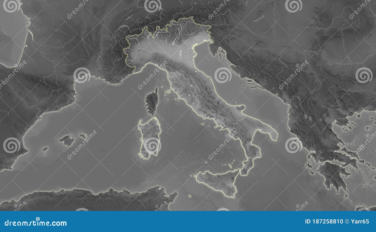 Italy - Grayscale. Composition Stock Illustration - Illustration of ...