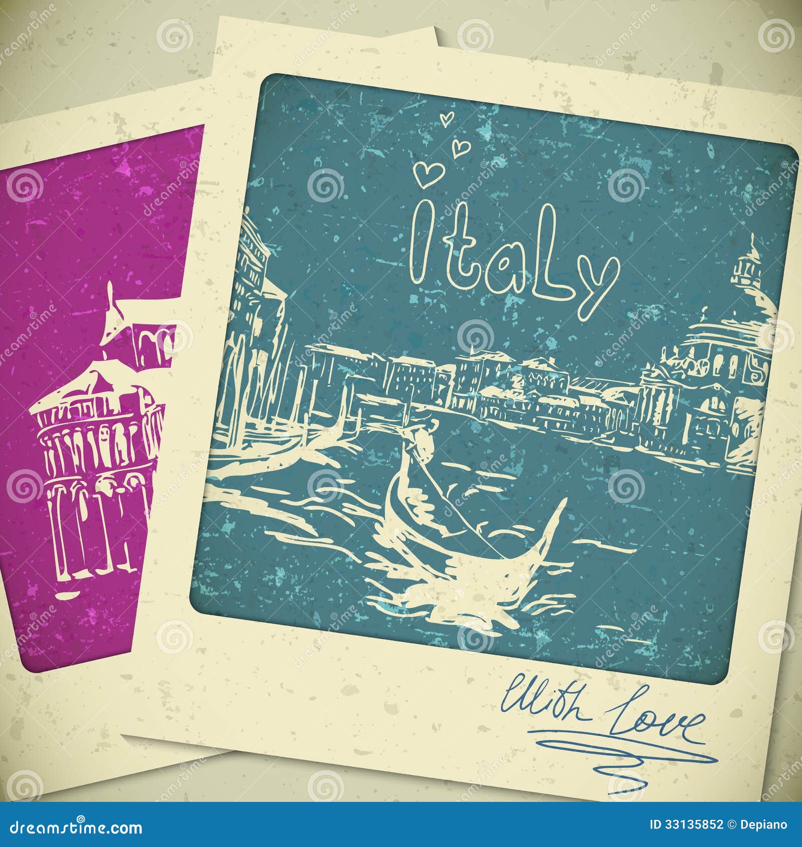 Italy - Hand Drawn Illustration, Map With Landmarks | CartoonDealer.com ...