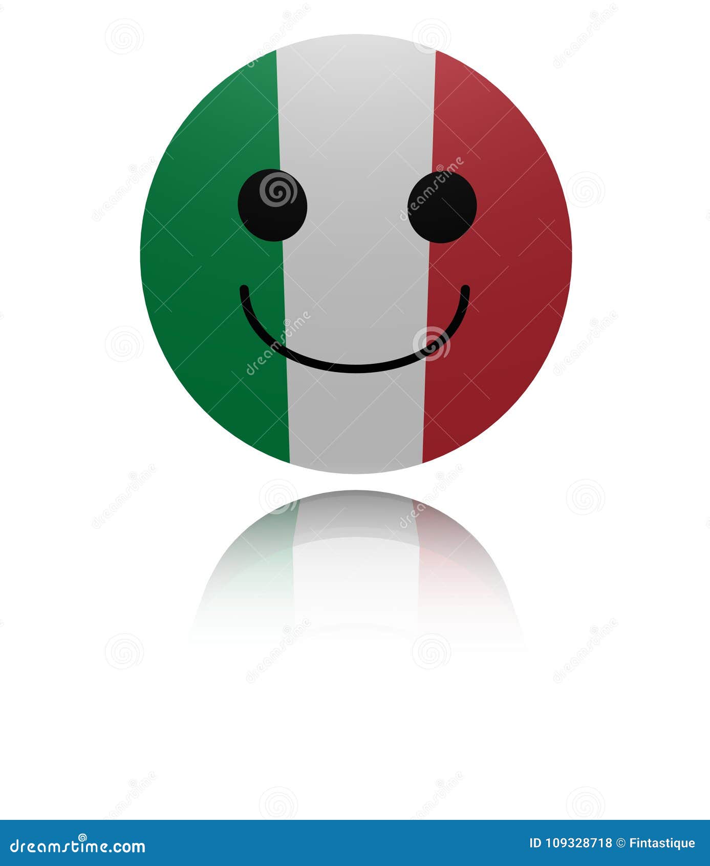 Italy Happy Icon with Reflection Illustration Stock Illustration ...