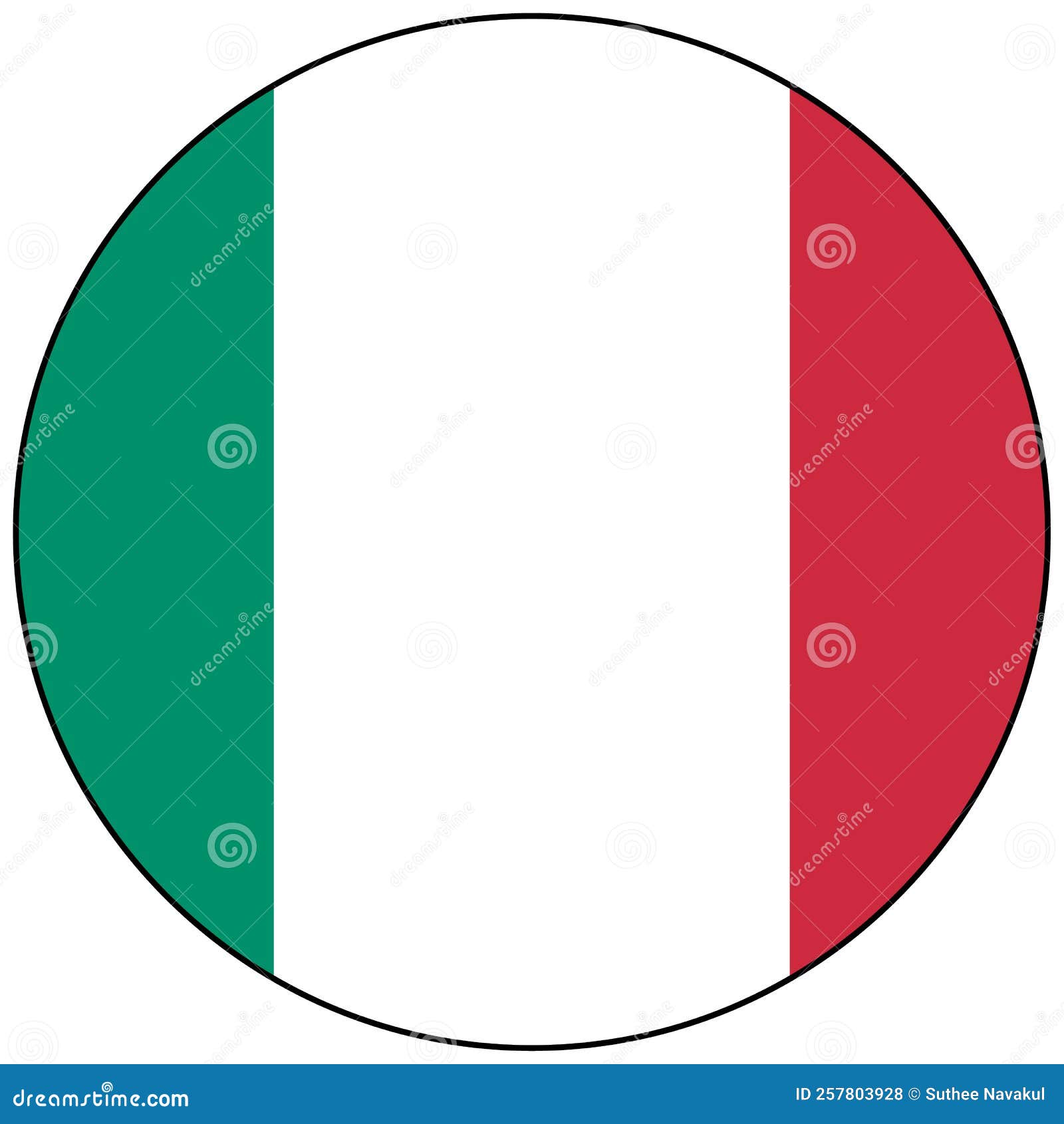Italy Icon Circle on White Background. Italy Flag Button. Flat Style ...