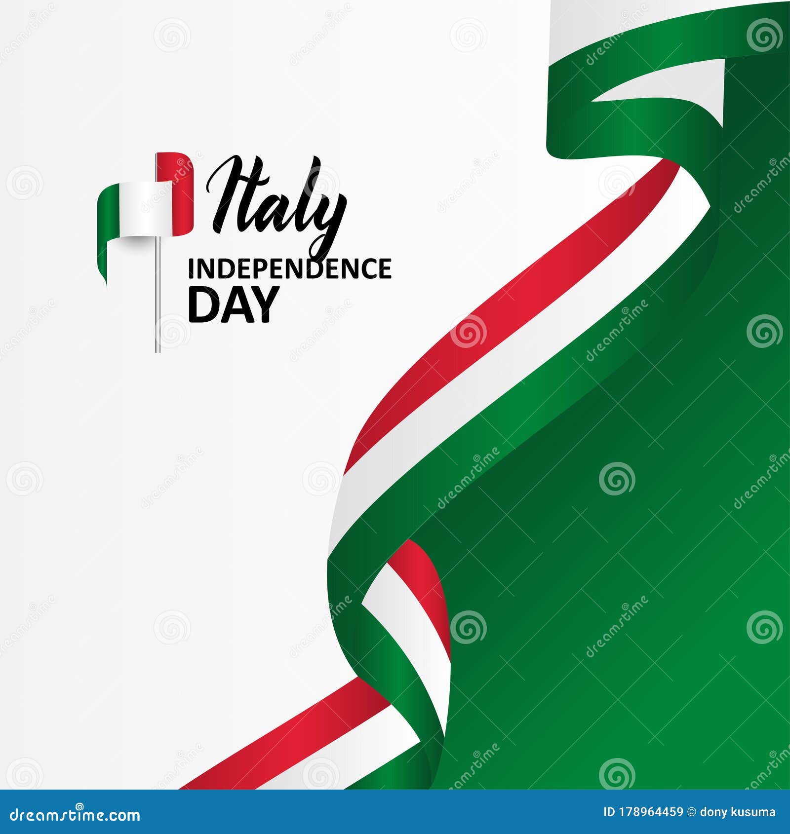Italy Independence Day Banner with Flag Illustration Stock Vector ...