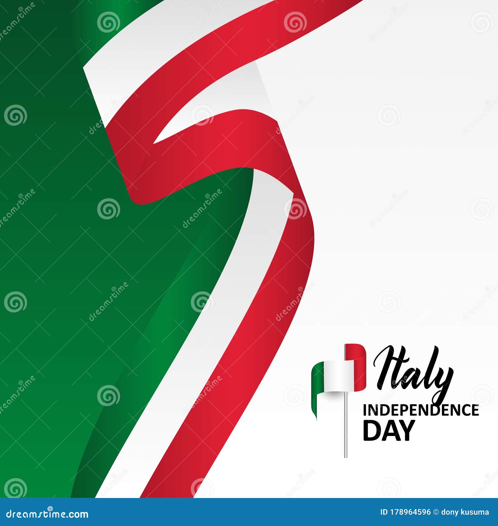 Italy Independence Day Banner with Flag Illustration Stock Vector ...