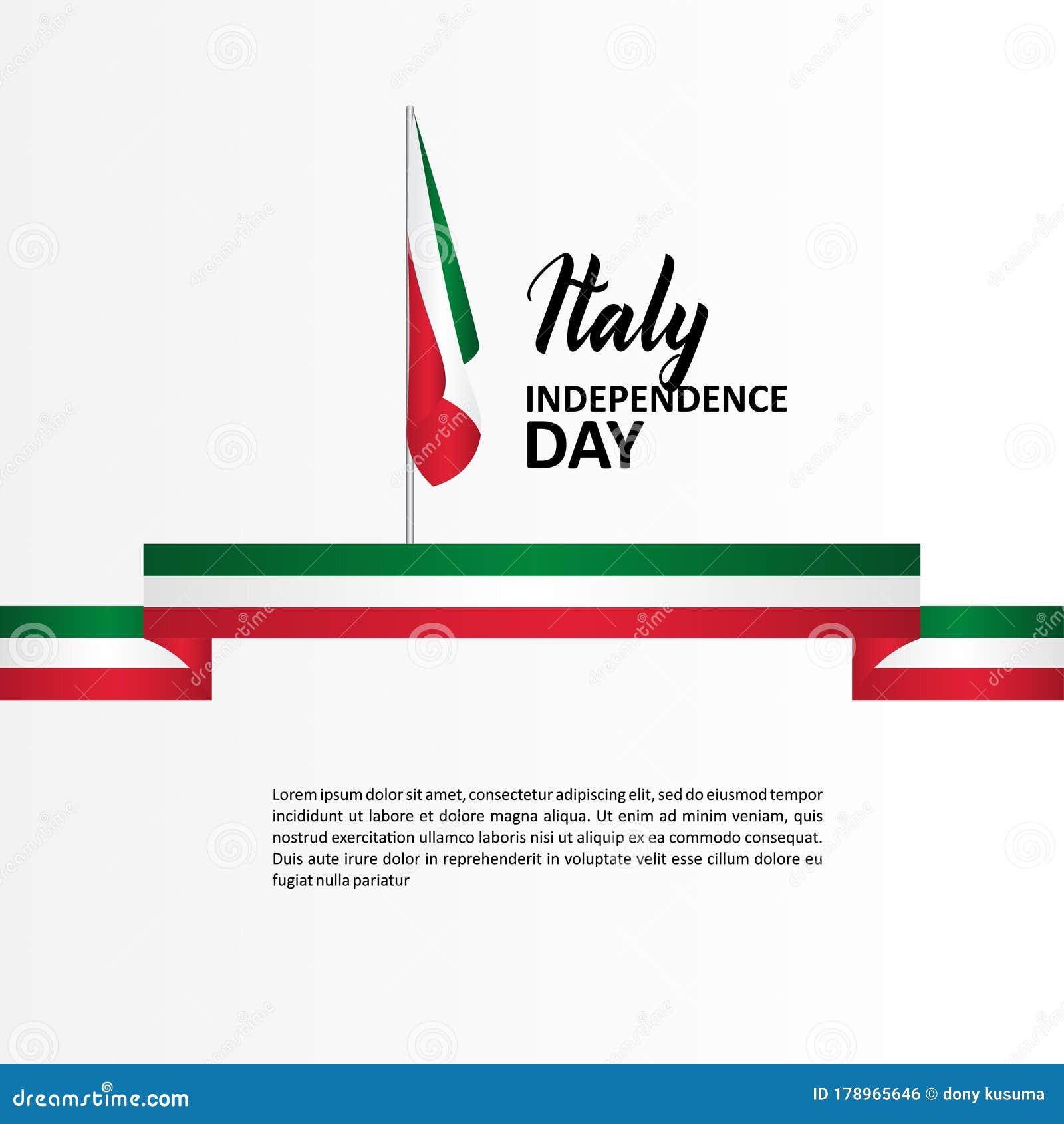 Italy Independence Day Banner with Flag Illustration Stock Vector ...